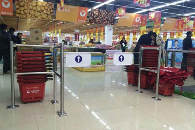 Supermarket Security Flap Barrier Stainless Steel Induction Electronic ...